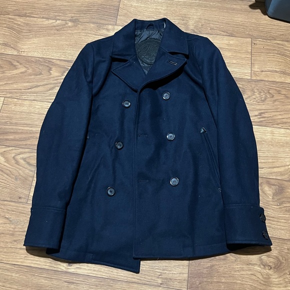 Black Rivet | Jackets & Coats | Navy Blue Rivet Mens Wool Pea Coat Size ...